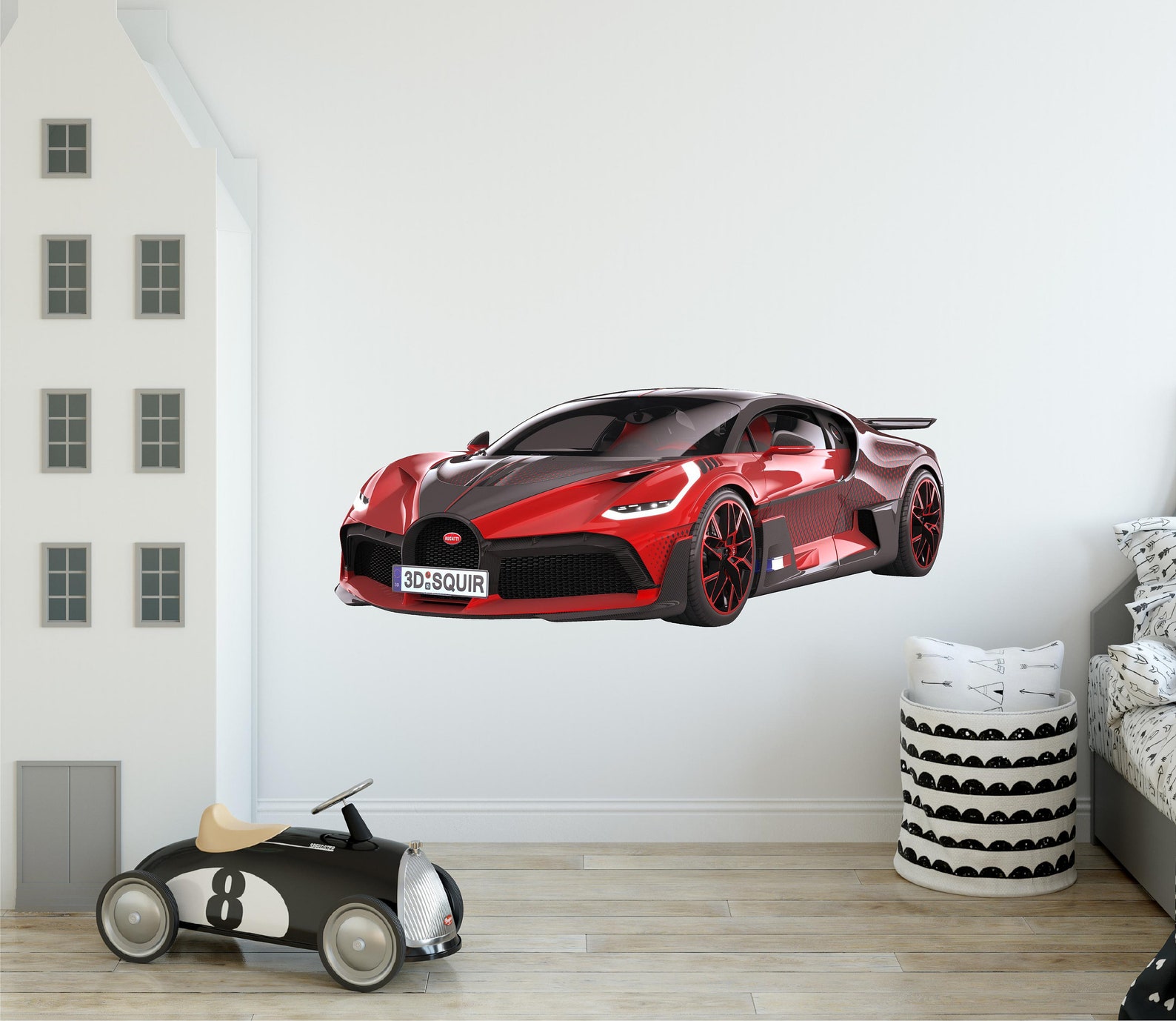 Bugatti Divo Ladybug Car Wall Decal Sticker Red Hypercar Removable ...
