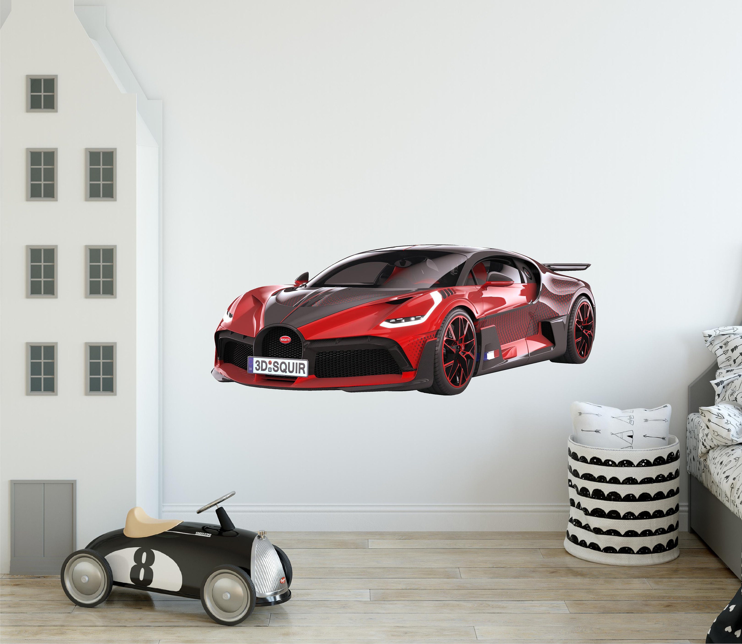 Bugatti Divo Ladybug Car Wall Decal Sticker Red Hypercar Removable ...