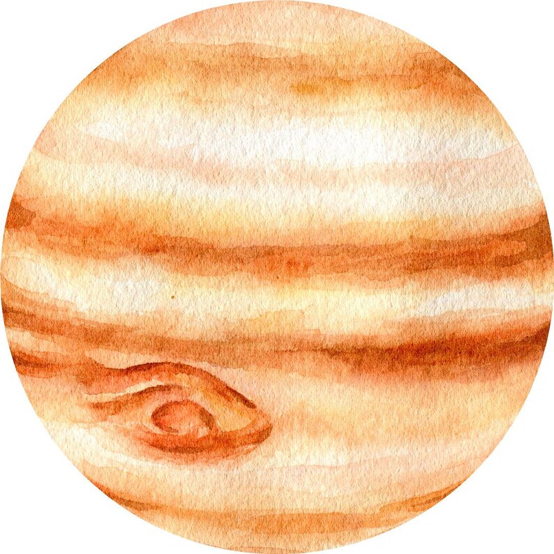 Watercolor Jupiter Wall Decal Space Colorful Planet Wall | Etsy