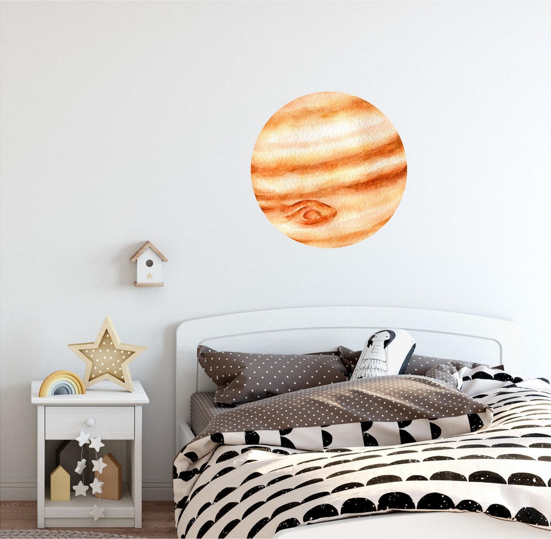 Watercolor Jupiter Wall Decal Space Colorful Planet Wall Sticker ...