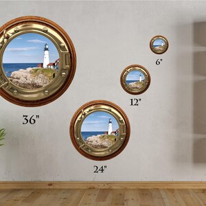 Lighthouse #2 Porthole Window Wall Decal Vinyl Sticker 3D Window Ocean ...