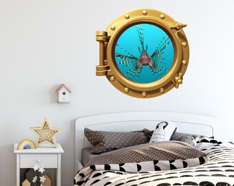 Sea Life Underwater Porthole Window Coral Reef Mural Decal - Etsy