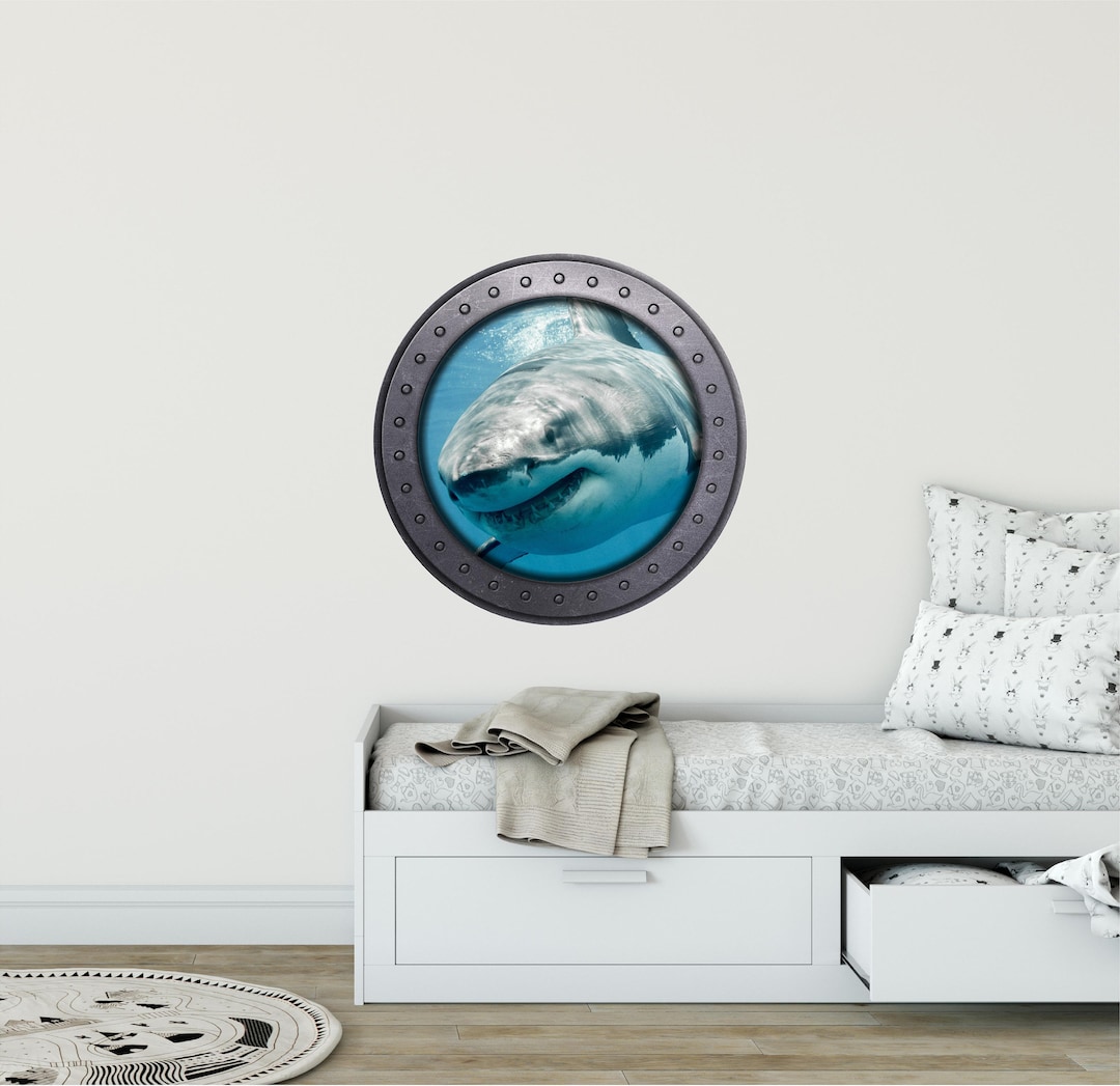 Portscape Shark 3 Porthole Window Wall Decal Deep Sea Ocean - Etsy