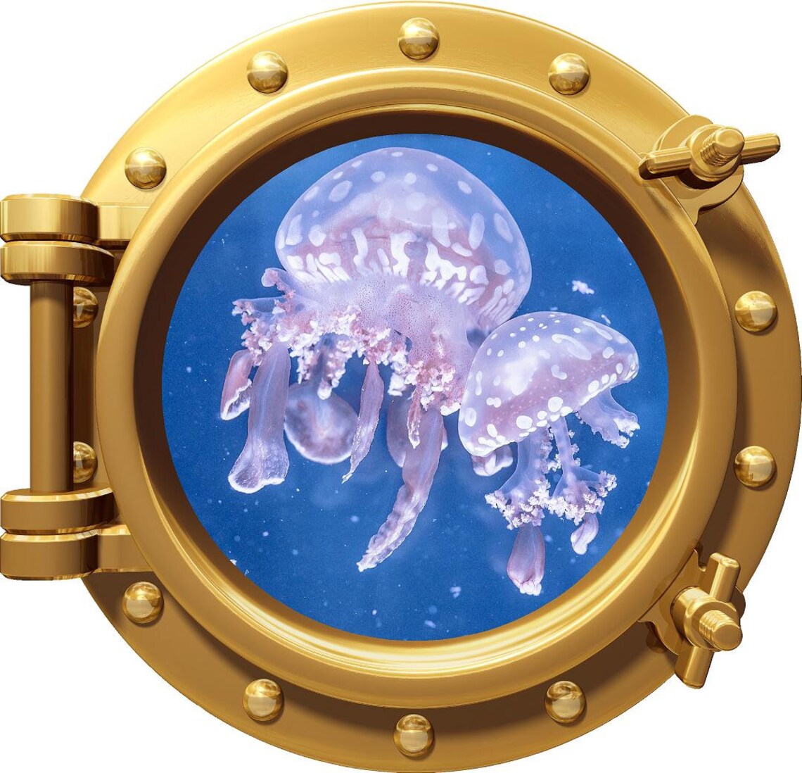 Port Scape Baby Jellyfish Porthole Window Wall Decal Vinyl Sticker ...
