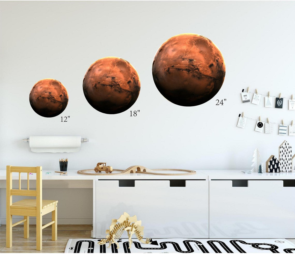 Mercury Wall Decal Individual Planets Solar System Removable Vinyl Peel ...
