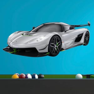 Koenigsegg Jesko WALL DECAL Removable Sports Car Swedish Racing ...
