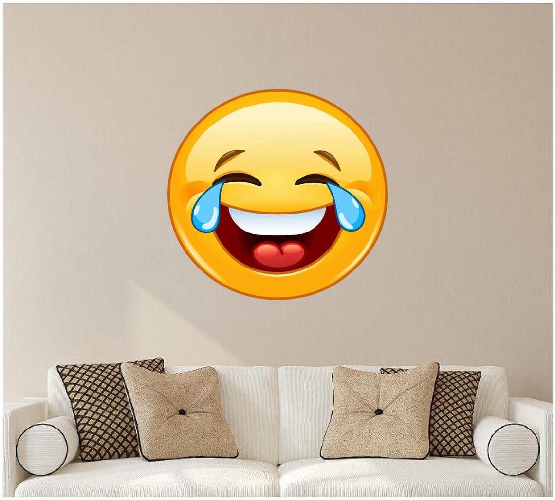 Laughing Emoji Wall Decal Emoji Wall Decal Emoticon Wall | Etsy