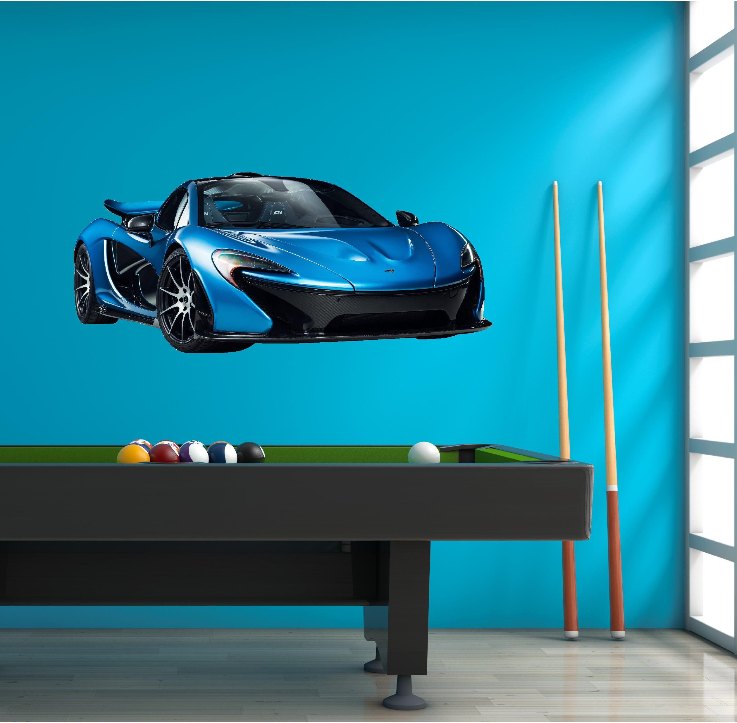 Mclaren P1 Burton Blue Wall Decal Sticker Hypercar HD Racing Self ...