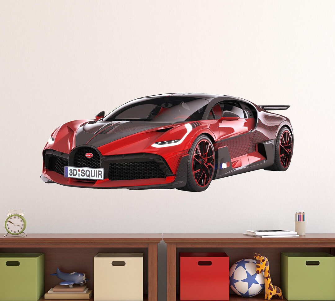 Bugatti Divo Ladybug Car Wall Decal Sticker Red Hypercar Removable ...