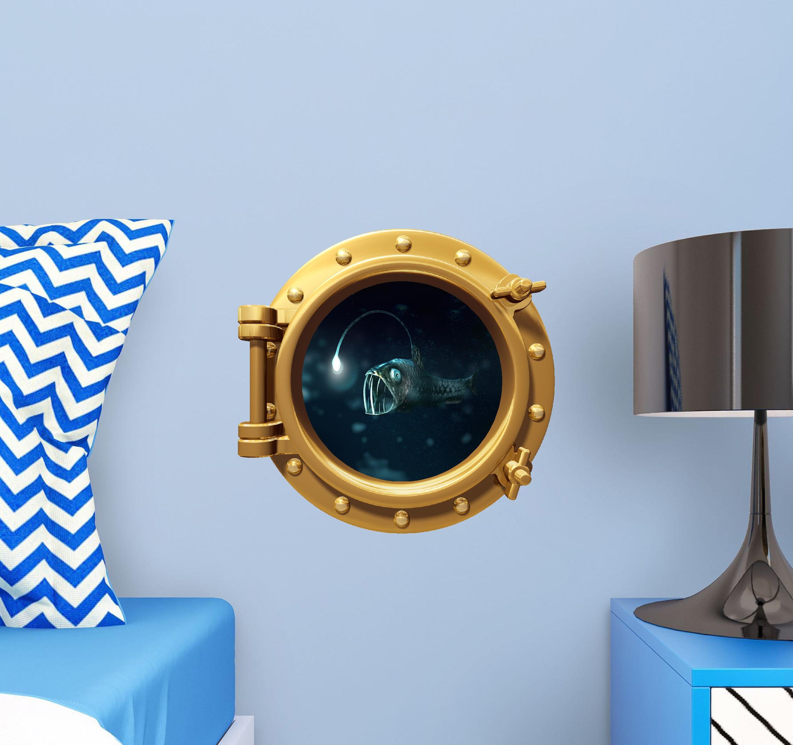 Port Scape Deep Sea Porthole Window Removable Wall Decal | Etsy