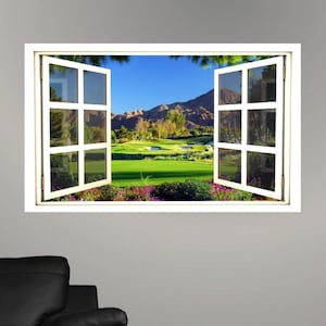 Window Scape Golf Course #2 Wall Decal Graphic Sticker Mural Kids Game ...