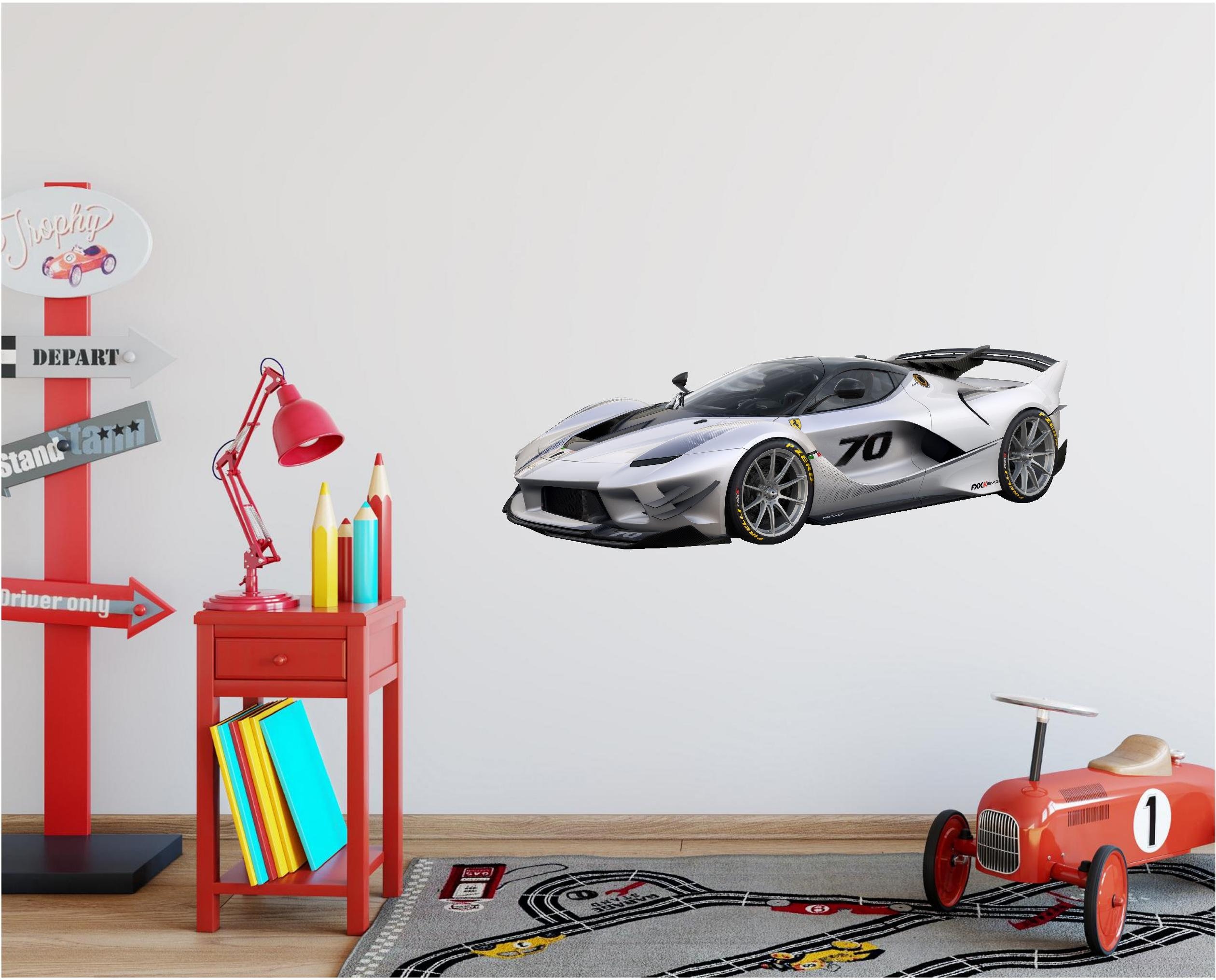 Ferrari FXXK Evo Wall Decal Sticker Sports Car P Zero Racing Boys Kids ...