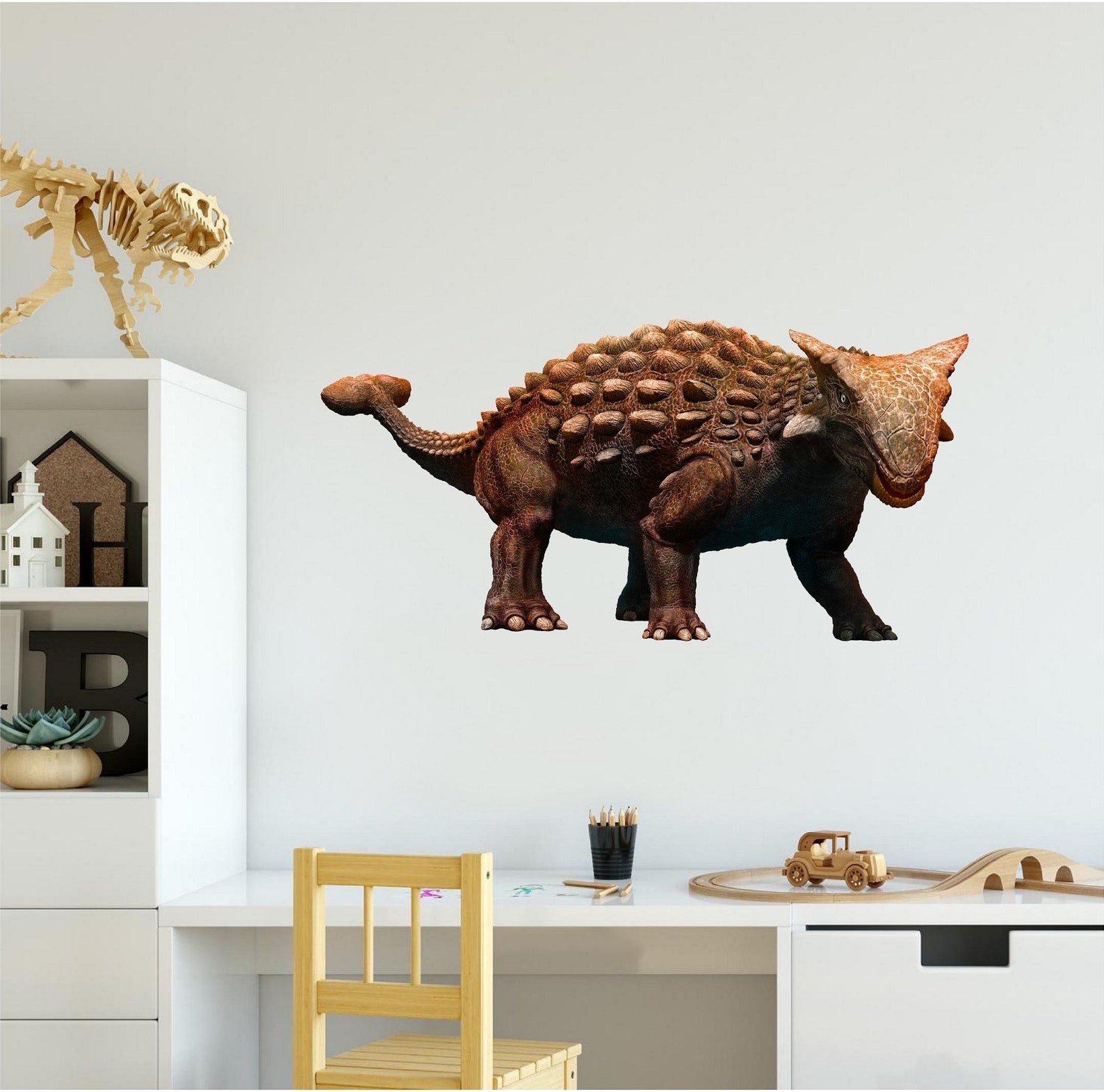 Ankylosaurus Dinosaur Wall Decal Sticker Dino Park Jurassic | Etsy