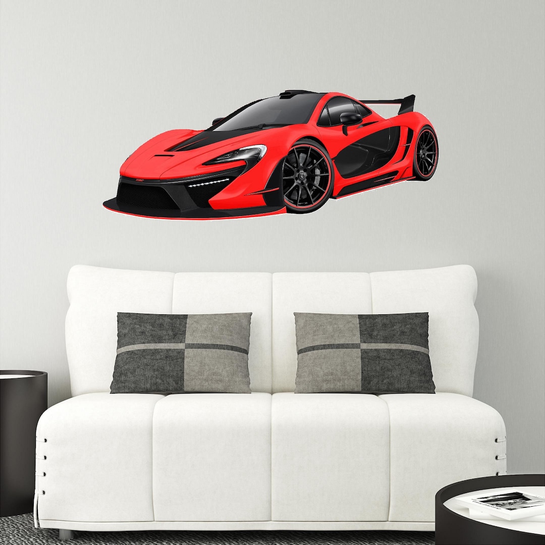 Mclaren P1 RED Wall Decal Vinyl Sticker Hybrid Sports Car Race Car ...