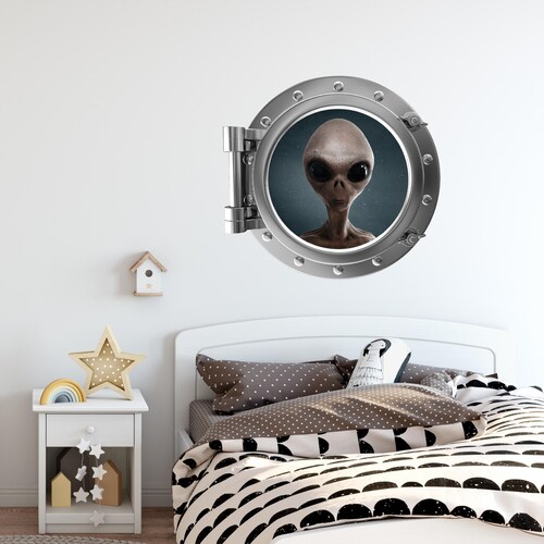 Alien Spaceship Wall Decal Set Removable Wall Sticker | Etsy