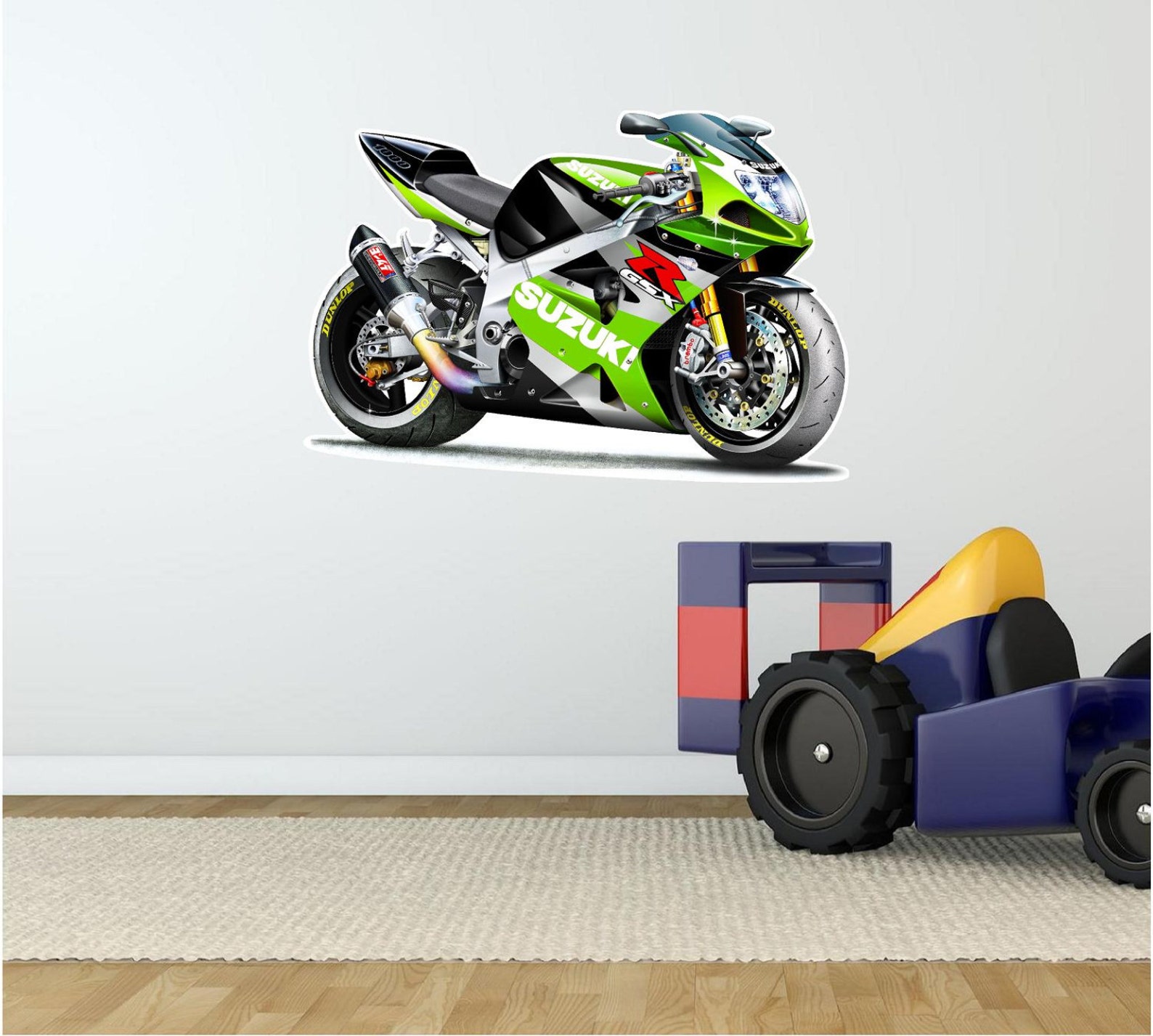 Suzuki GSXR 1000 Wall Graphic Racing Bike Cartoon Motorcycle Decal ...