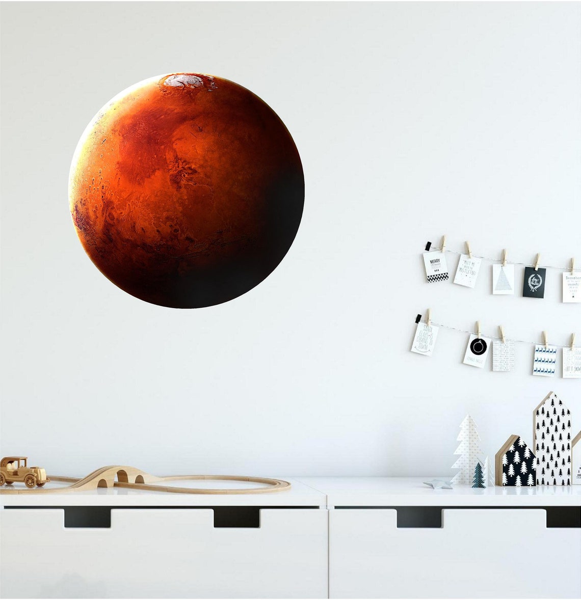 Mars Wall Decal Planets Solar System Removable Vinyl Peel and - Etsy