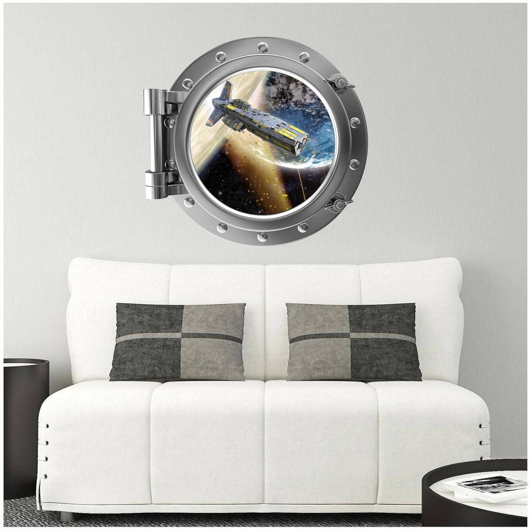 Port Scape Space Ship & Planet #1 Porthole Wall Sticker Graphic Decal ...