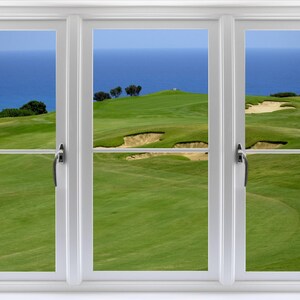 Window Scape Golf Course Ocean #5 Wall Decal Graphic Sticker Mural Kids ...