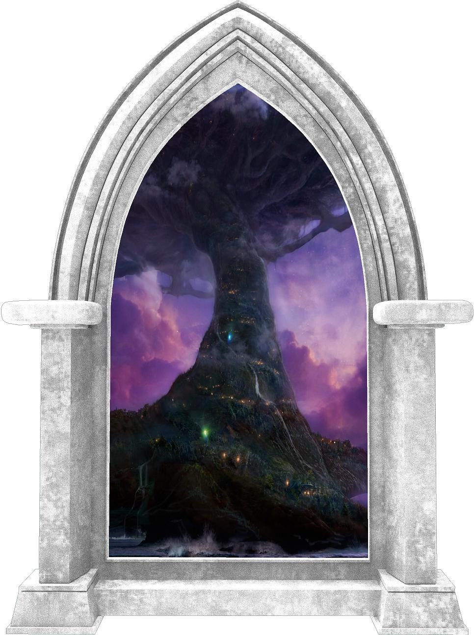 Castle Scape Elf Tree Village 2 Castle Window Wall Sticker - Etsy