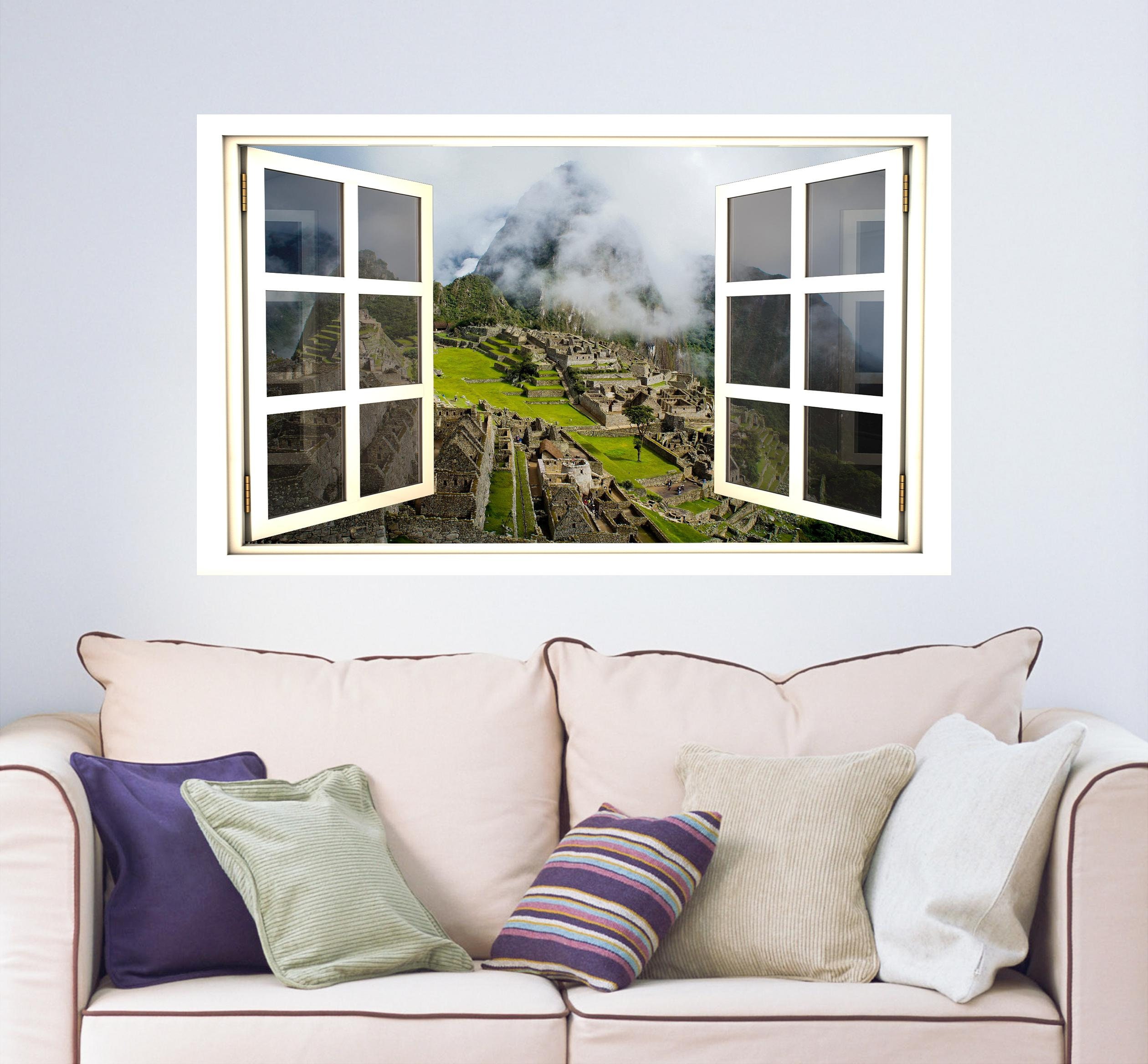 Window Scape Machu Picchu 3D Window Wall Decal Sticker Mural | Etsy