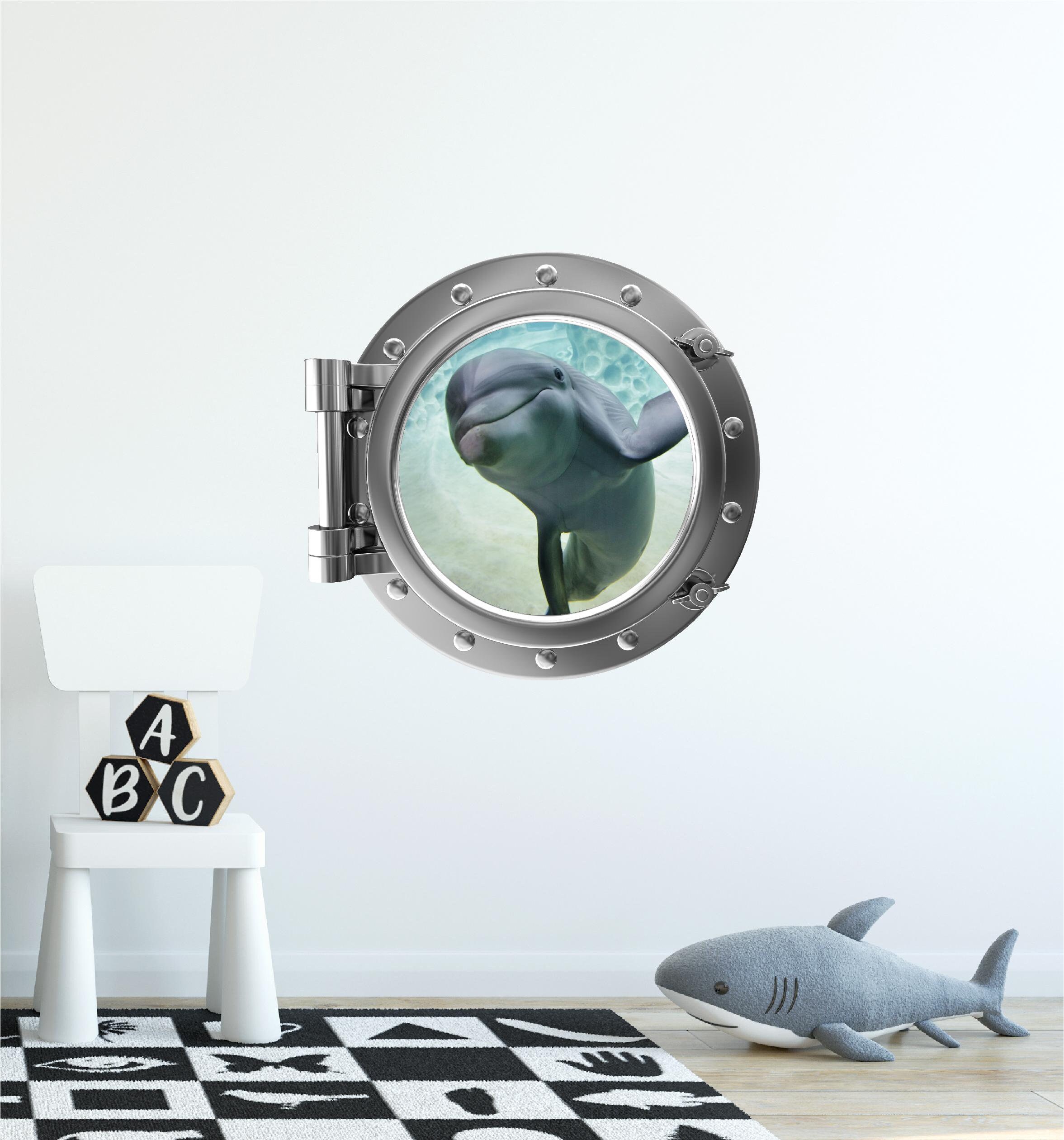 Port Scape DOLPHIN 2 Porthole Wall Sticker Graphic Decal | Etsy
