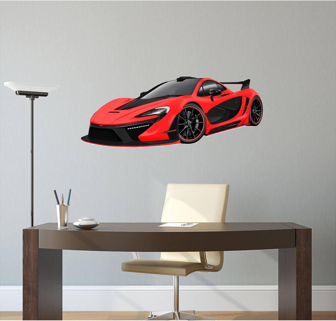 Mclaren P1 RED Wall Decal Vinyl Sticker Hybrid Sports Car Race | Etsy