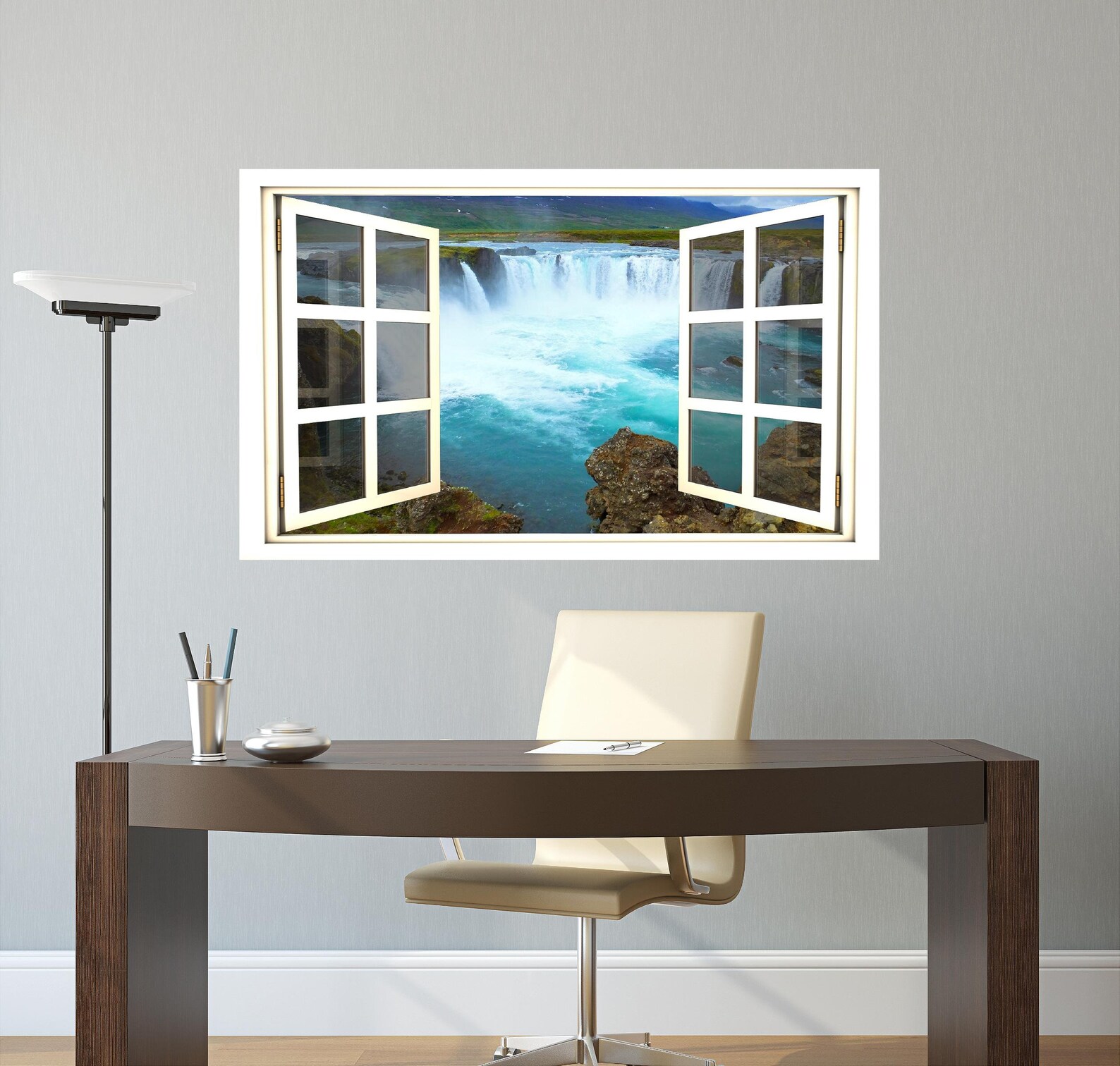 3D Waterfall Window Scape Blue Falls Wall Sticker Decal Mural - Etsy