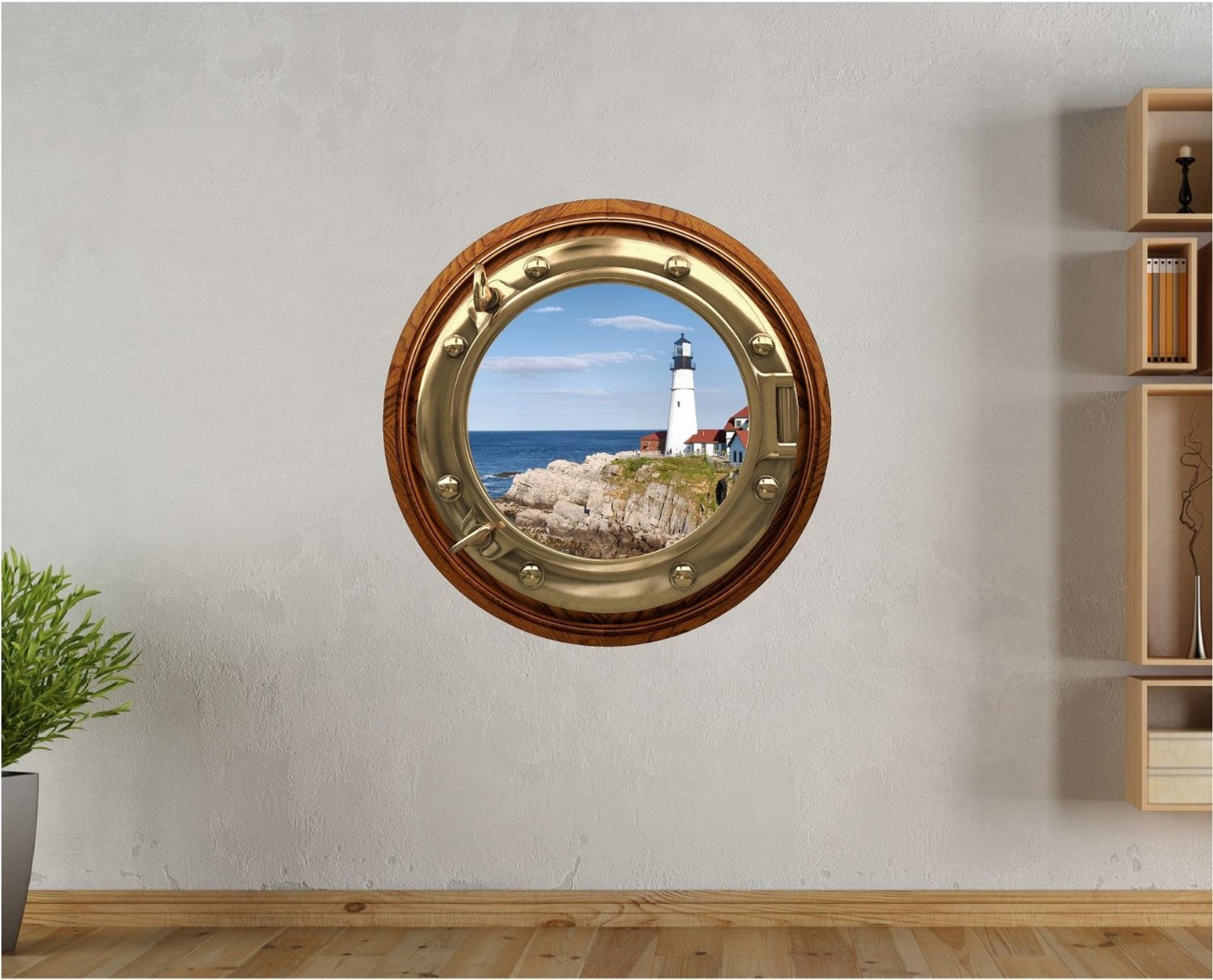 Lighthouse 2 Porthole Window Wall Decal Vinyl Sticker 3D | Etsy