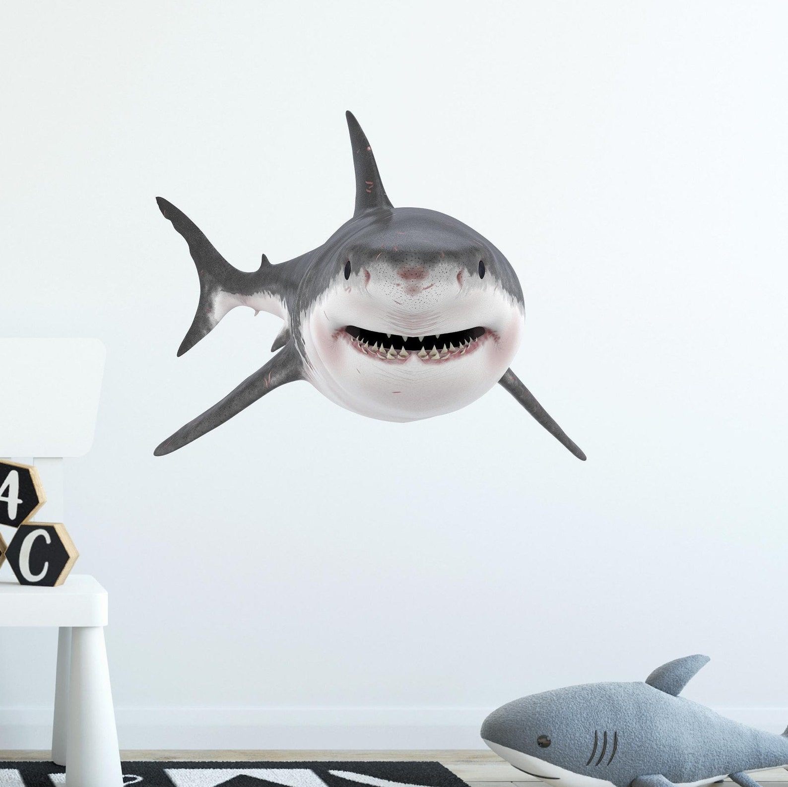 Great White Shark #2 Wall Decal Removable Vinyl Wall Sticker Boys ...