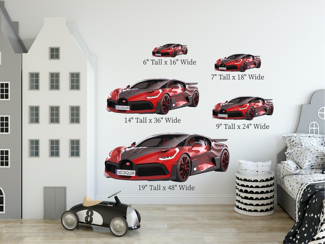 Bugatti Divo Ladybug Car Wall Decal Sticker Red Hypercar Removable ...