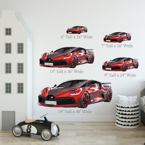 Bugatti Divo Ladybug Car Wall Decal Sticker Red Hypercar Removable ...
