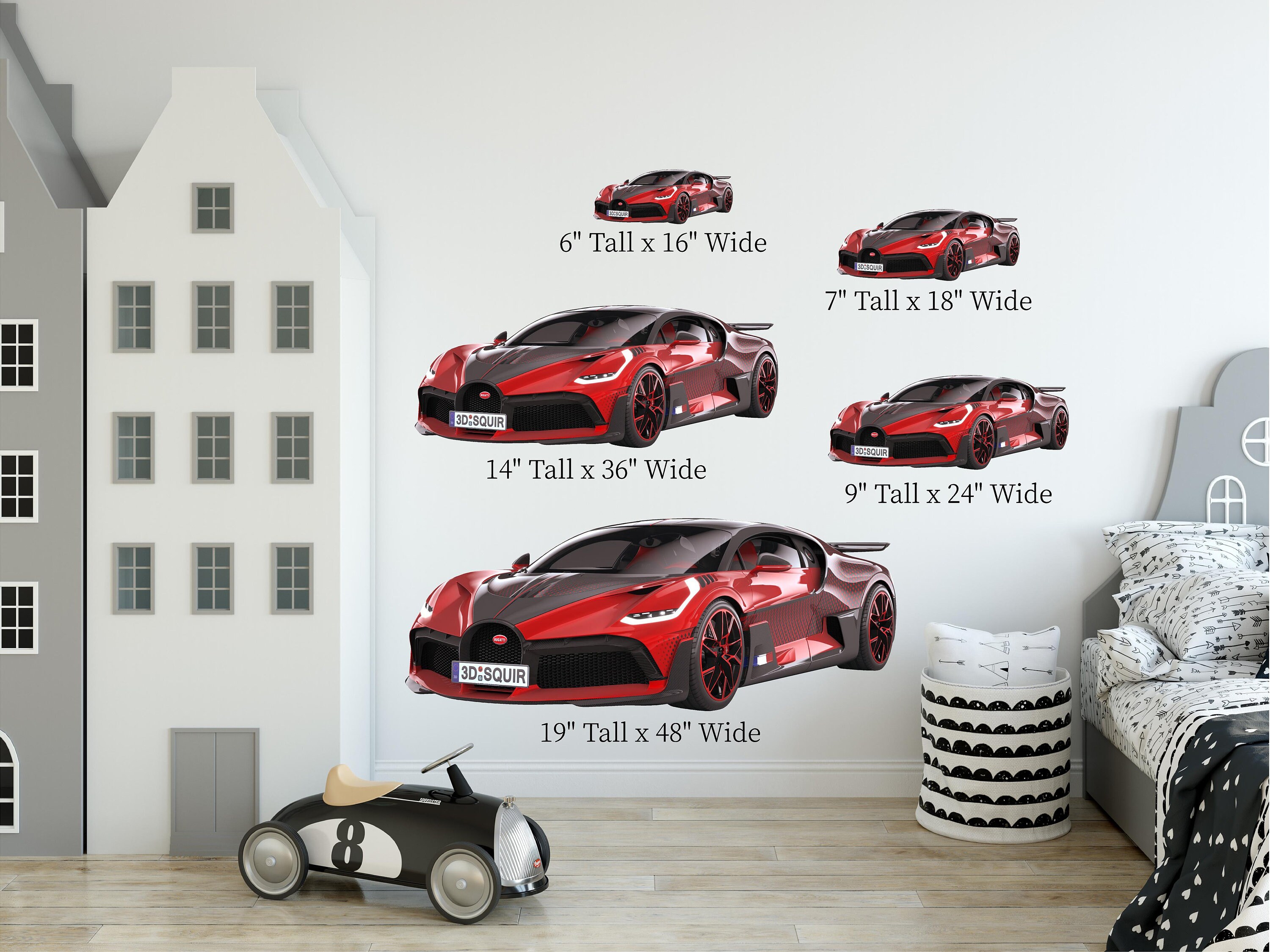 Bugatti Divo Ladybug Car Wall Decal Sticker Red Hypercar Removable ...
