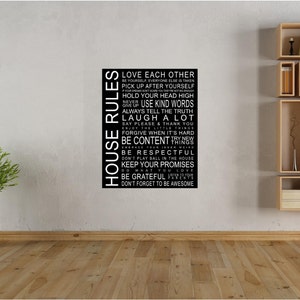House Rules 2 Quote Wall Decal Vinyl Graphic Photo for Home - Etsy