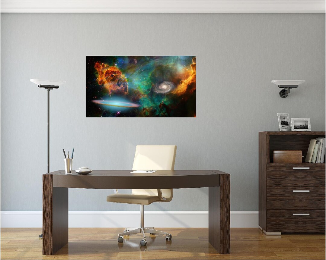 Mini-mural Galaxy Nebula Wall Graphic Planet Vinyl Sticker Decal Solar ...