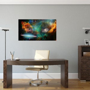 Mini-mural Galaxy Nebula Wall Graphic Planet Vinyl Sticker Decal Solar ...