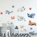 Cartoon Arctic Sea Animals Wall Decal Set of 11 Removable Fabric Vinyl ...