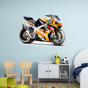 Suzuki GSXR 1000 Wall Graphic Racing Bike Cartoon Motorcycle Decal ...
