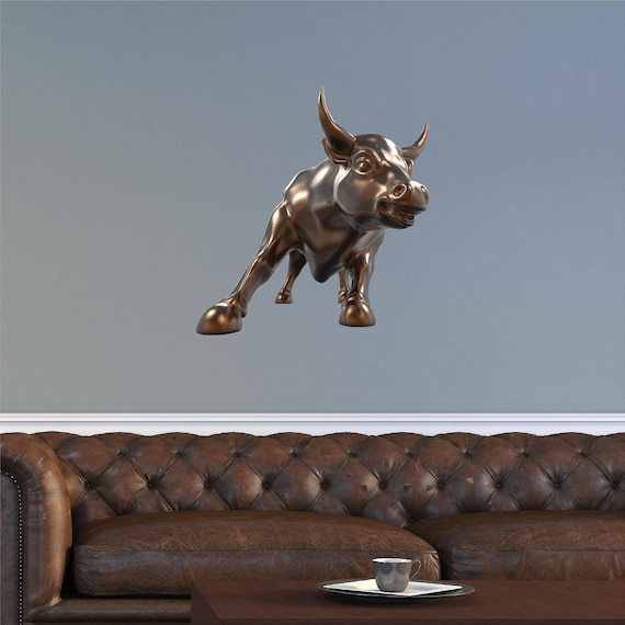 Wall Street Bull Wall Decal Bull Wall Decal Vinyl Sticker | Etsy