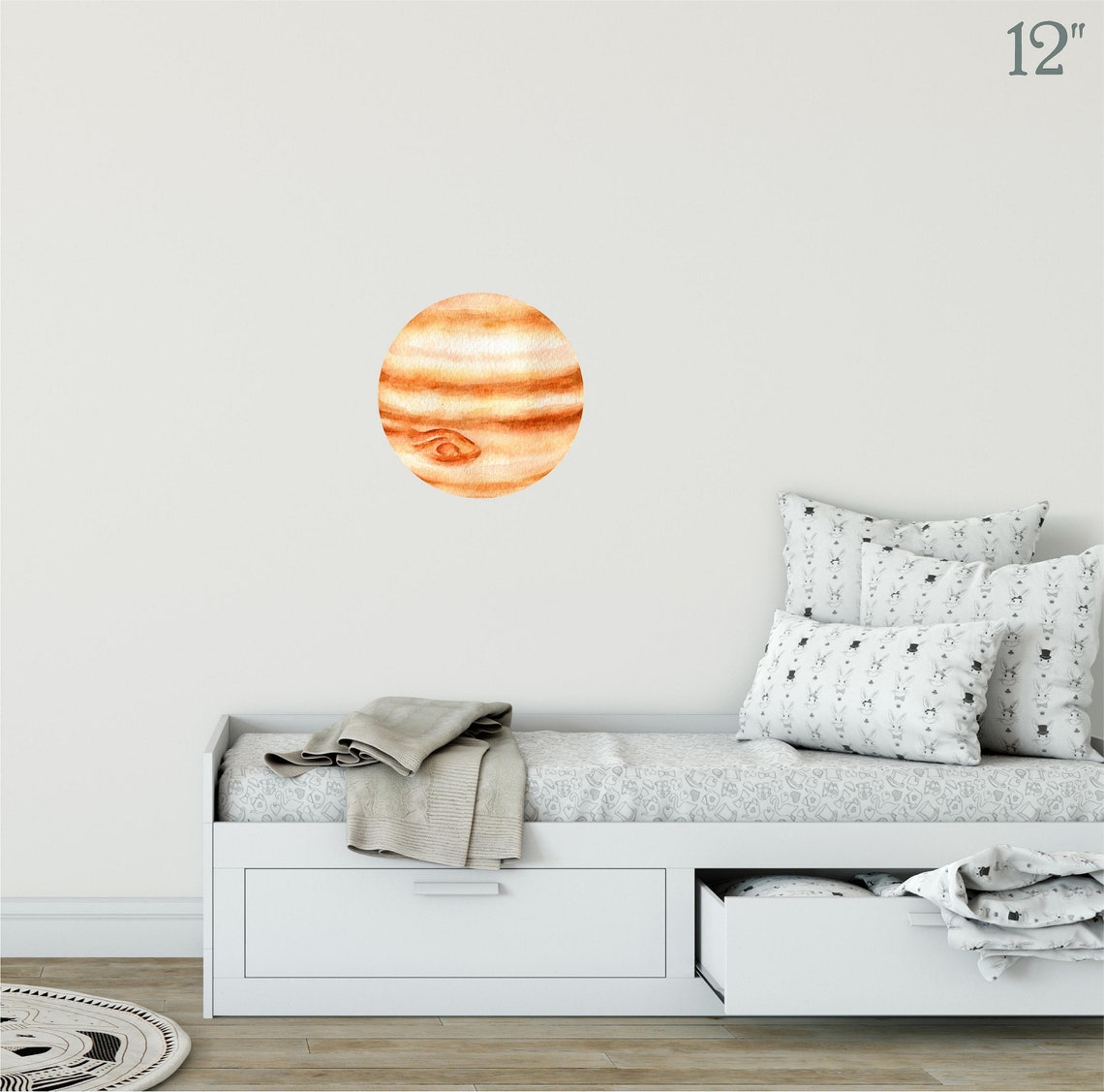 Watercolor Jupiter Wall Decal Space Colorful Planet Wall | Etsy