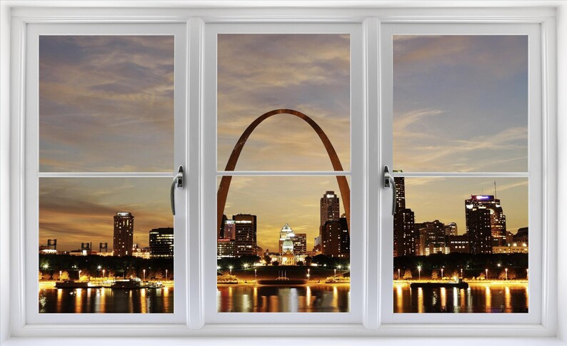 Window Scape St. Louis Arch Dusk 2 Wall Decal Graphic Vinyl - Etsy