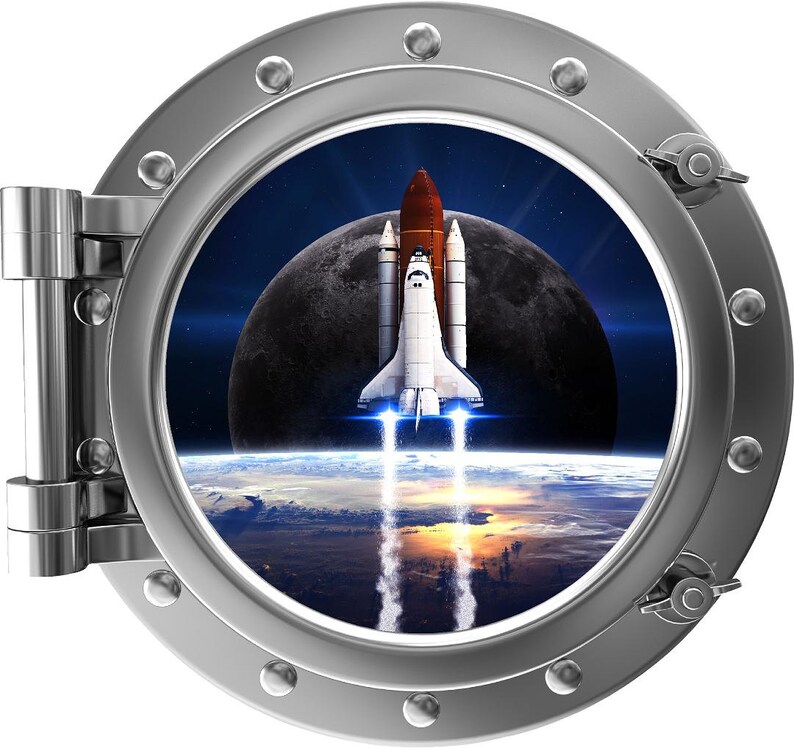 Port Scape Space Shuttle Launch #2 Porthole Window Wall Sticker Vinyl ...
