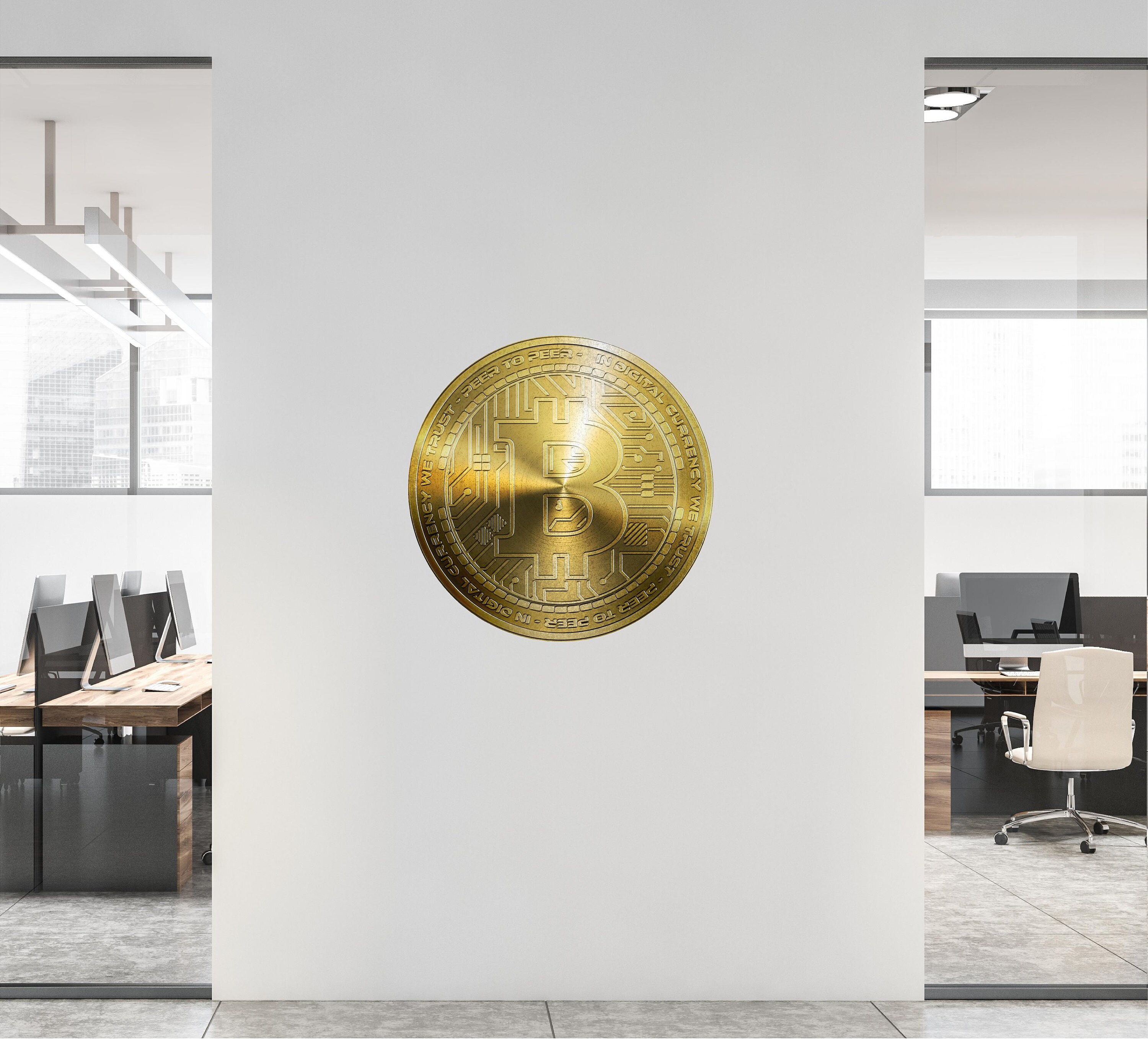 BITCOIN Wall Decal Gold Bitcoin Removable Vinyl Wall Sticker | Etsy