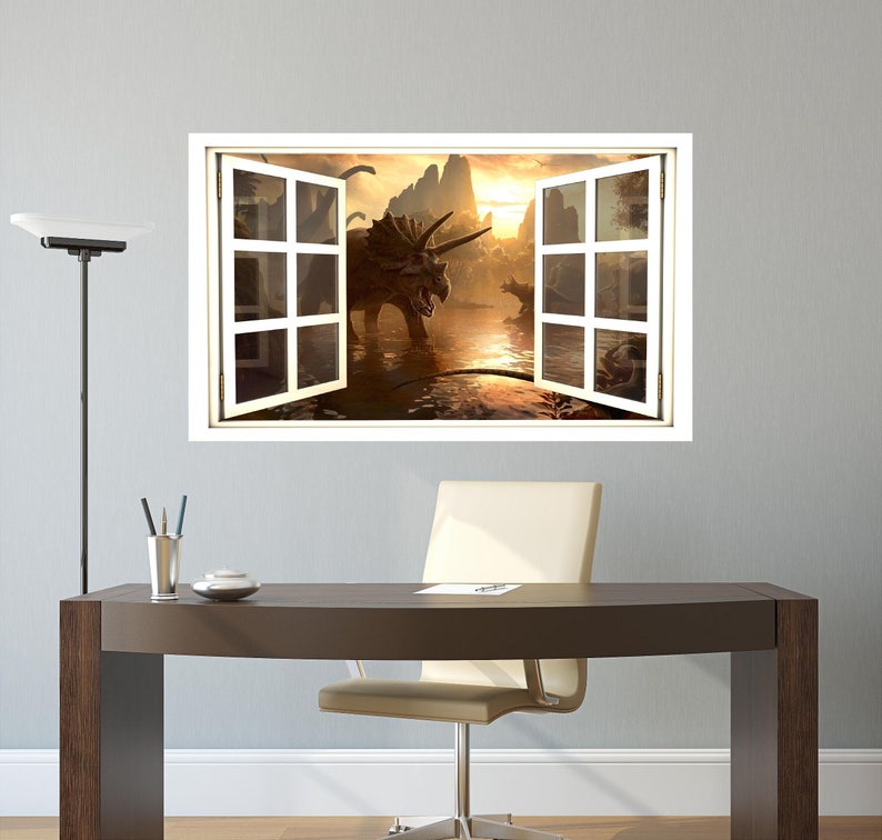 3D Window Dino 1 Wall Decal Sticker Mural Dinosaur Fantasy - Etsy