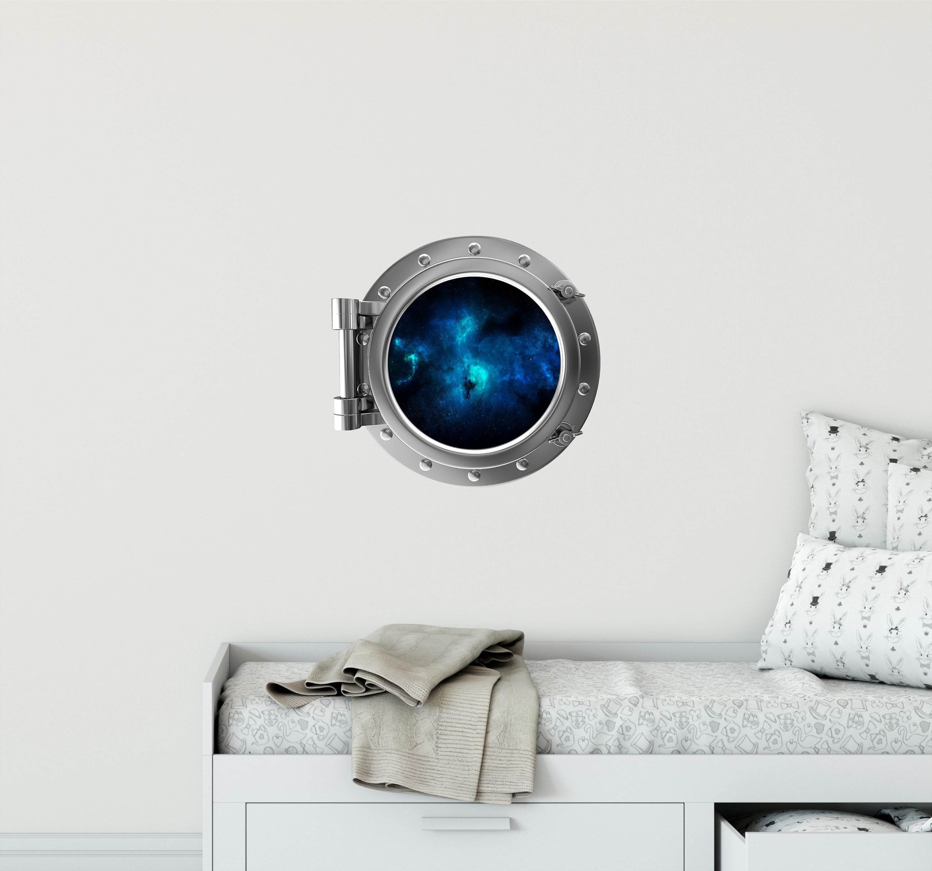 Port Scape Empty Space Porthole Window Wall Decal Removable Fabric ...