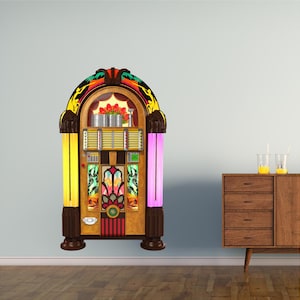 Juke Box #1 Wall Decal Vinyl Graphic 50's 60's 70's Music Tunes Radio ...