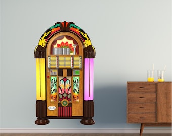 Juke Box 2 Wall Decal Vinyl Graphic 50's 60's | Etsy