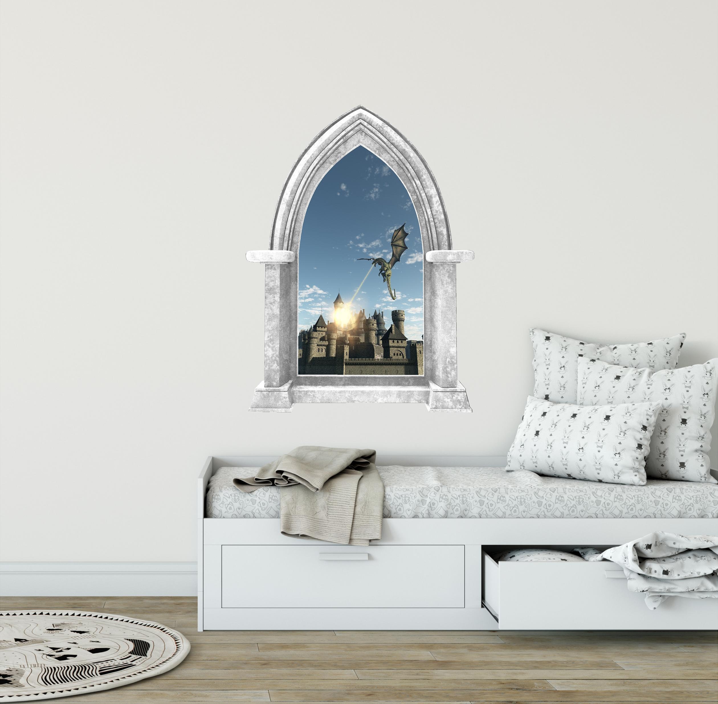 Castlescape Kingdom Under Fire 1 Stone Castle Window Wall Decal Sticker ...