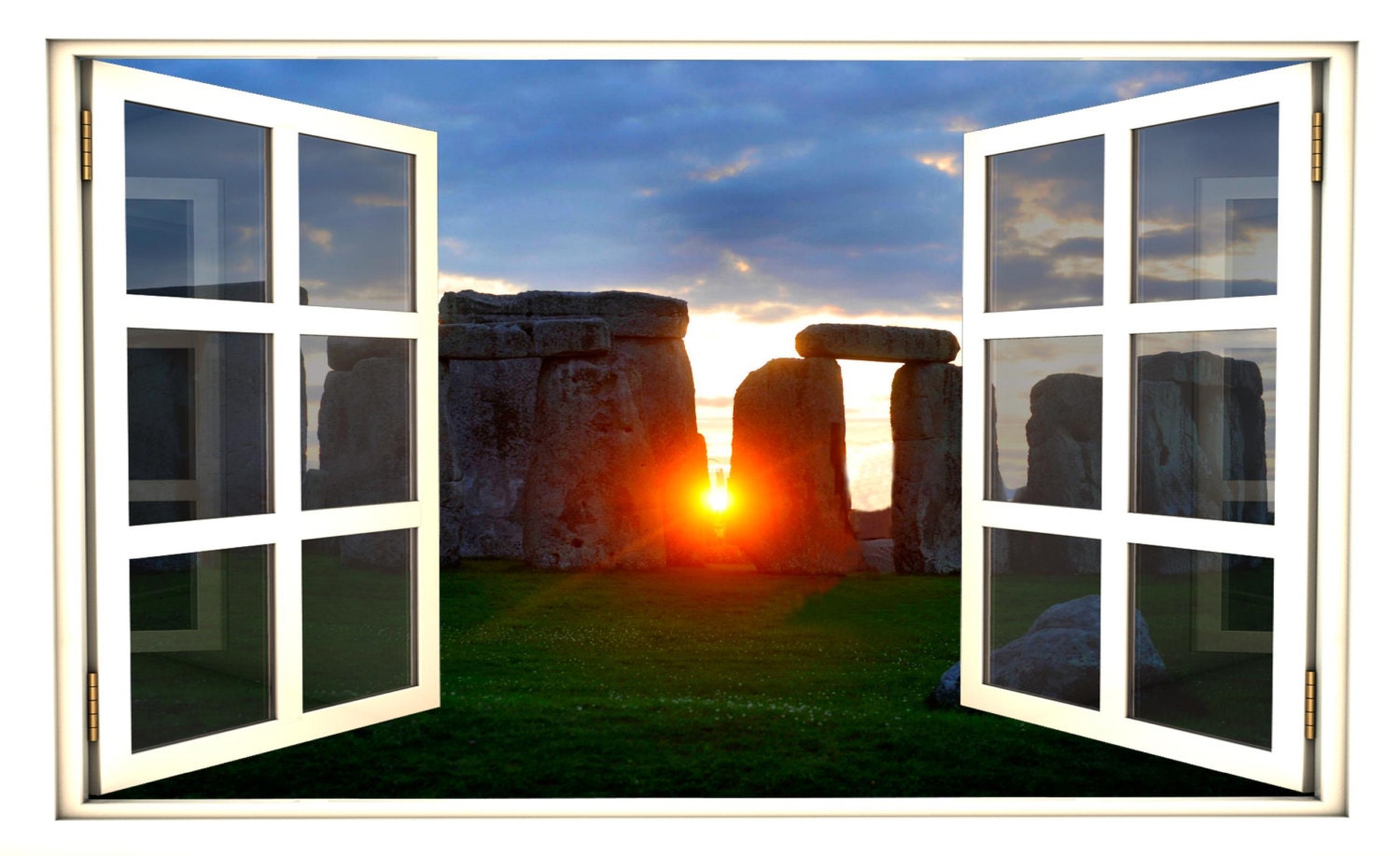 Window Scape Stonehenge Sunset 3D Window Wall Decal Sticker | Etsy