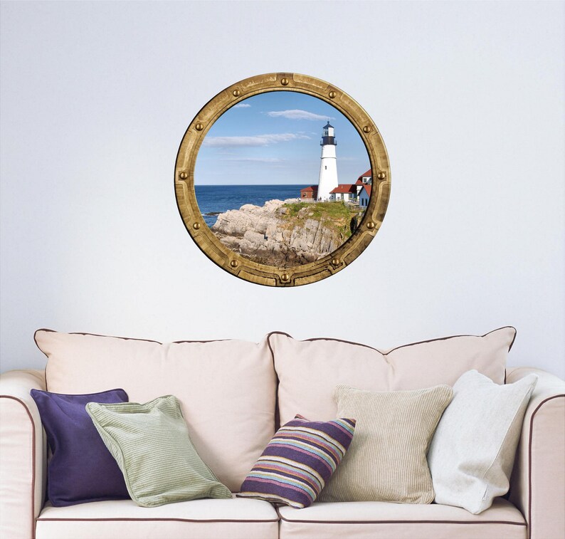Lighthouse 2 Porthole Window Wall Decal Vinyl Sticker 3D - Etsy